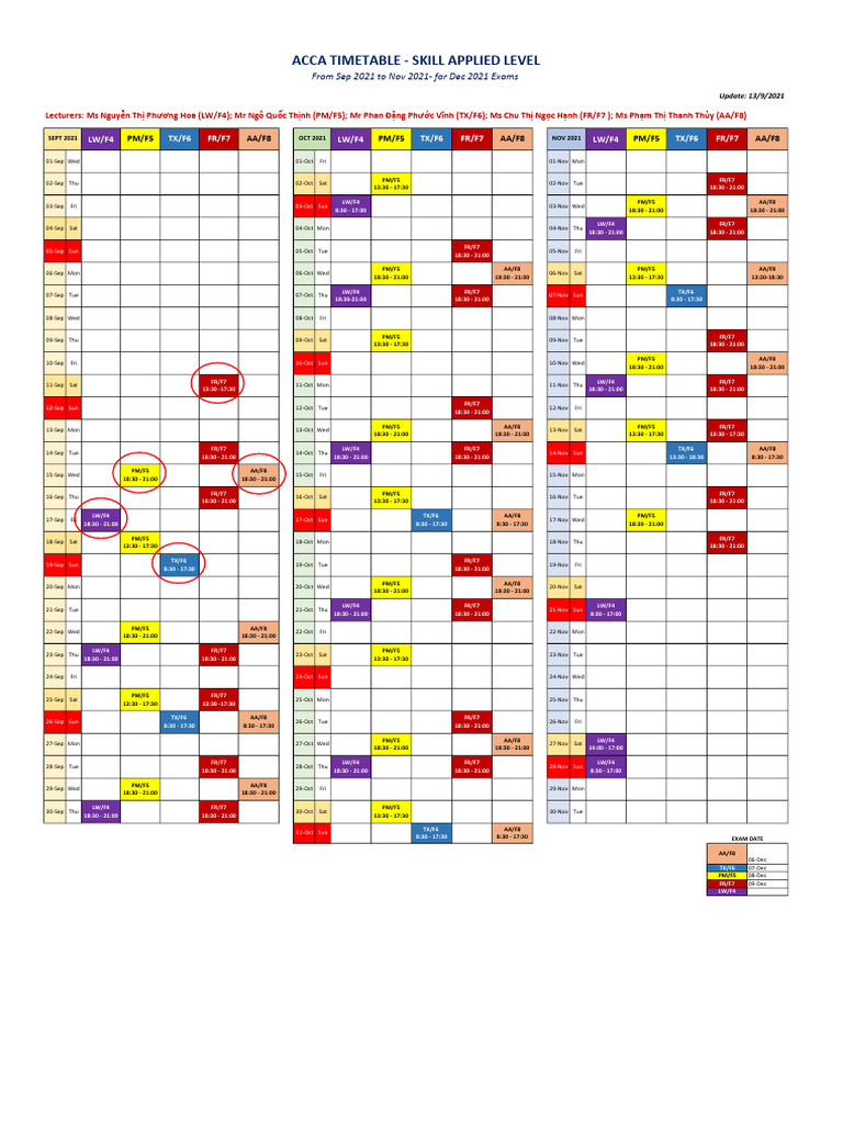 ACCA F6 Exam Schedule 2021 | PDF