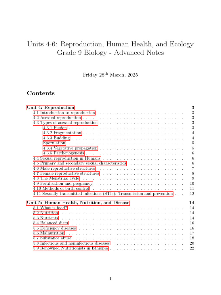 Advanced Biology Notebook Grade 9 Unit 4 6 | PDF | Menstrual Cycle ...
