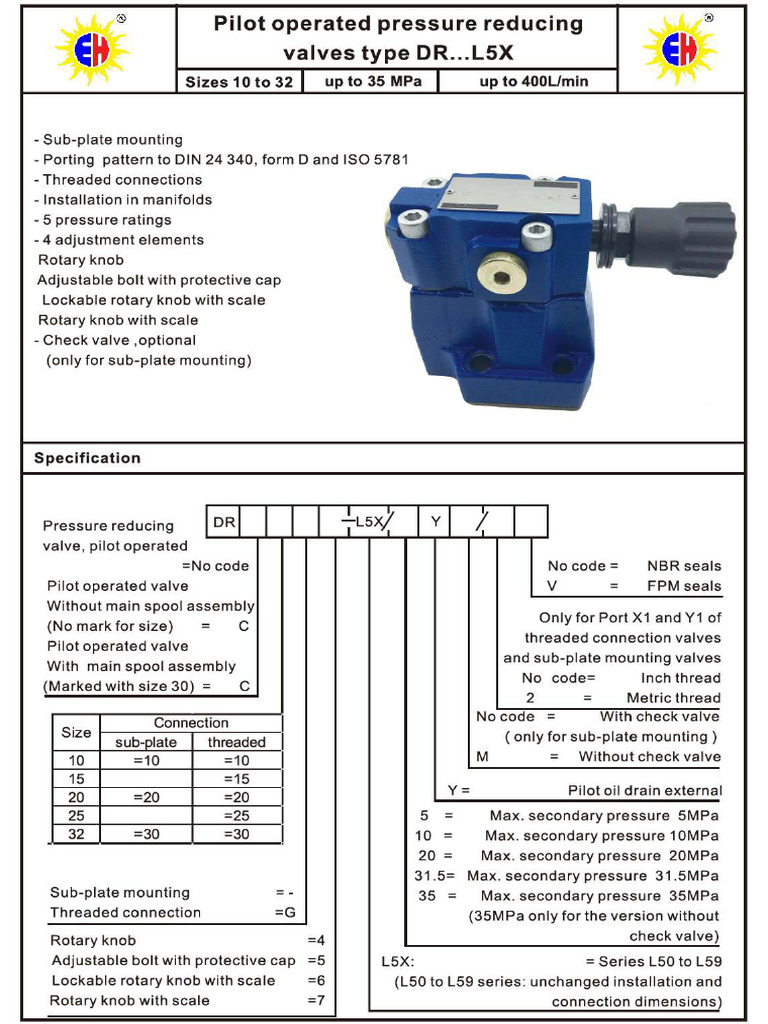 CATALOGUE PR Reducing Valve DR Series | PDF