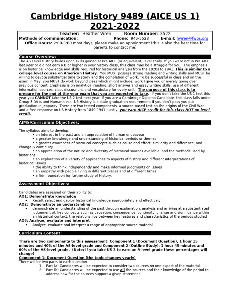 Cambridge AS Level History Syllabus 21-22 3 | PDF | Knowledge | Causality