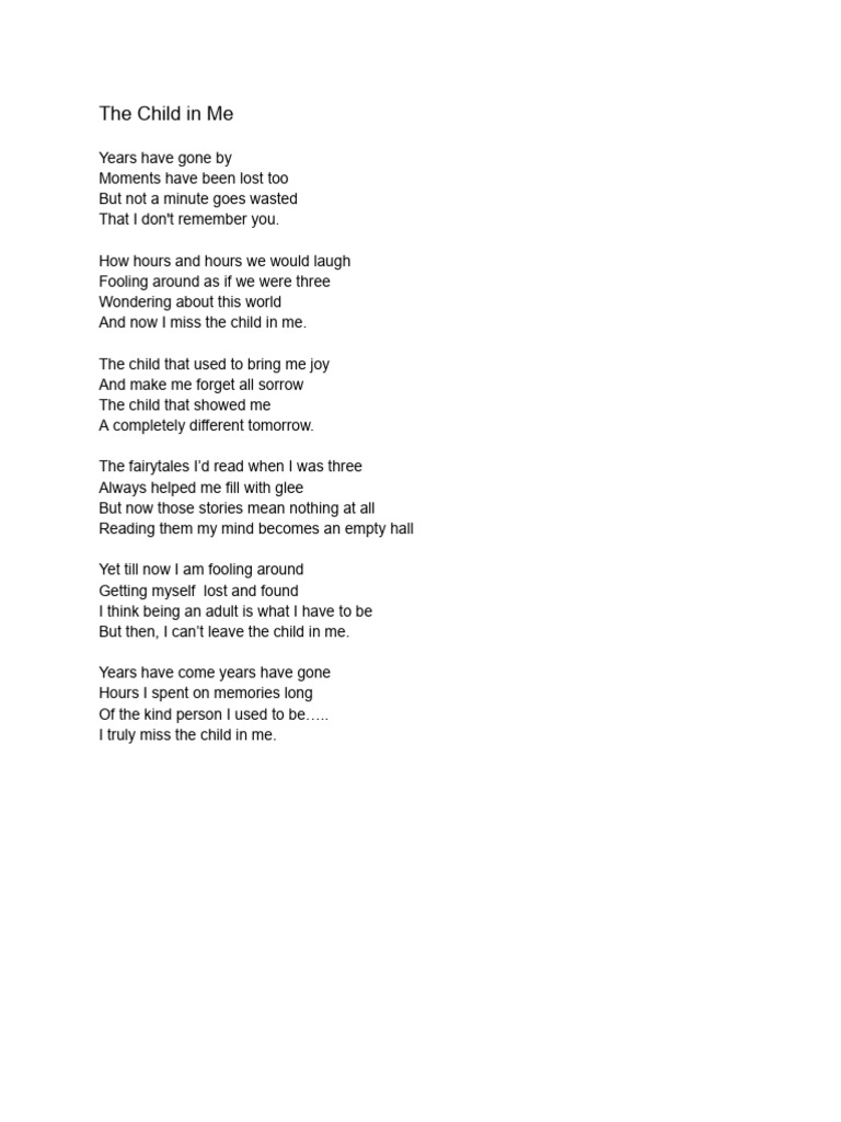 The Child in Me | PDF