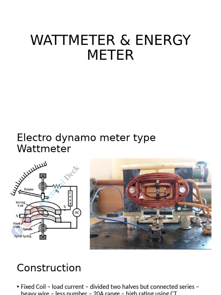 Wattmeter and Energy Meter Overview | PDF