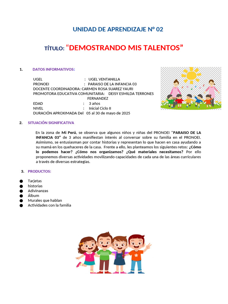 Unidad de Aprendizaje #3 Años | PDF | Aprendizaje | Experiencia