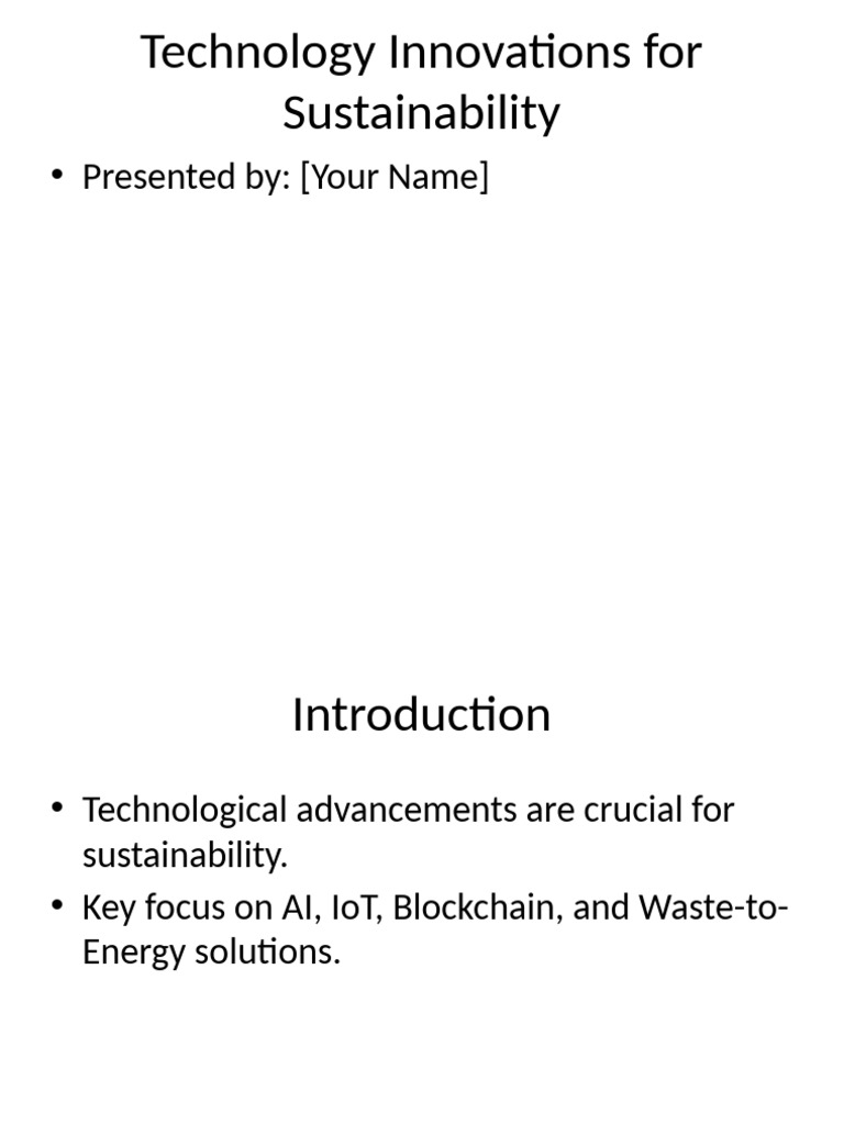 Tech Innovations Driving Sustainability | PDF