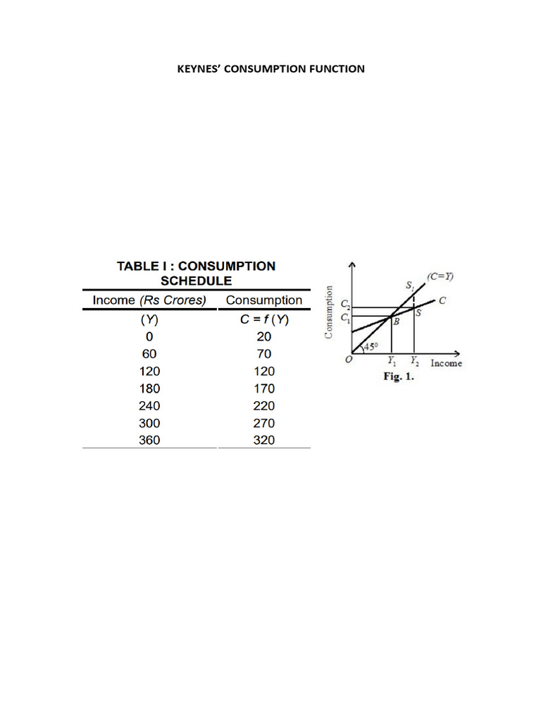 Keynes Consumption Funtion | PDF | Consumption (Economics) | Economics