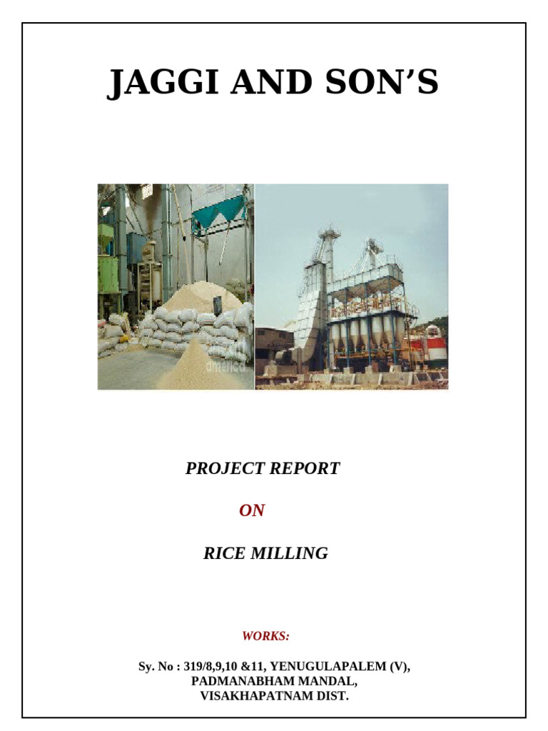 Project Report On Rice Mill | PDF | Rice | Paddy Field