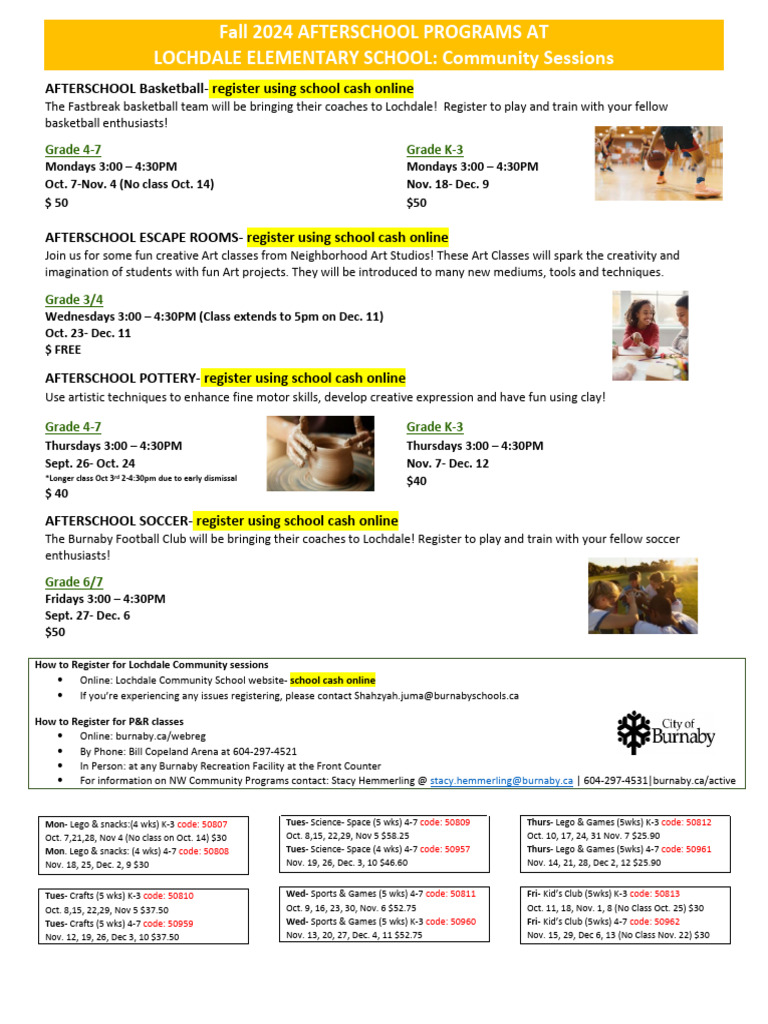 Lochdale Afterschool Programs 2024 | PDF