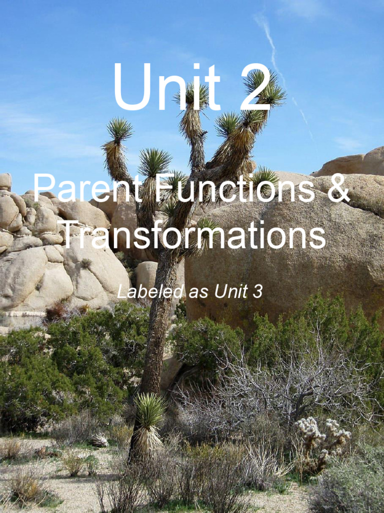 Unit 02 DAY01 Parent Functions & Transformations | PDF