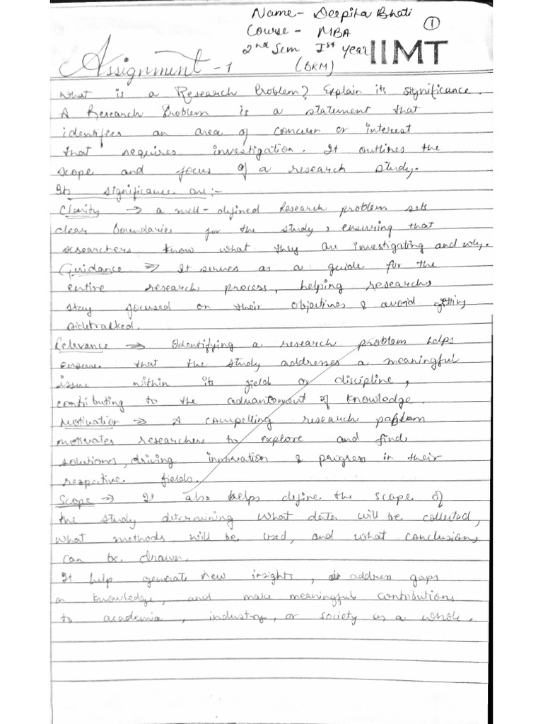 BRM Assignment 1 | PDF