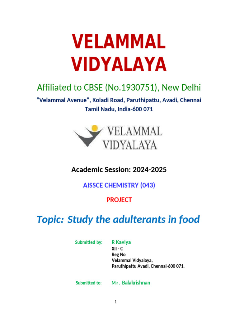 Chem - Project1. FINAL Kaviya - Final 8-12-24 | PDF | Chili Pepper | Lead