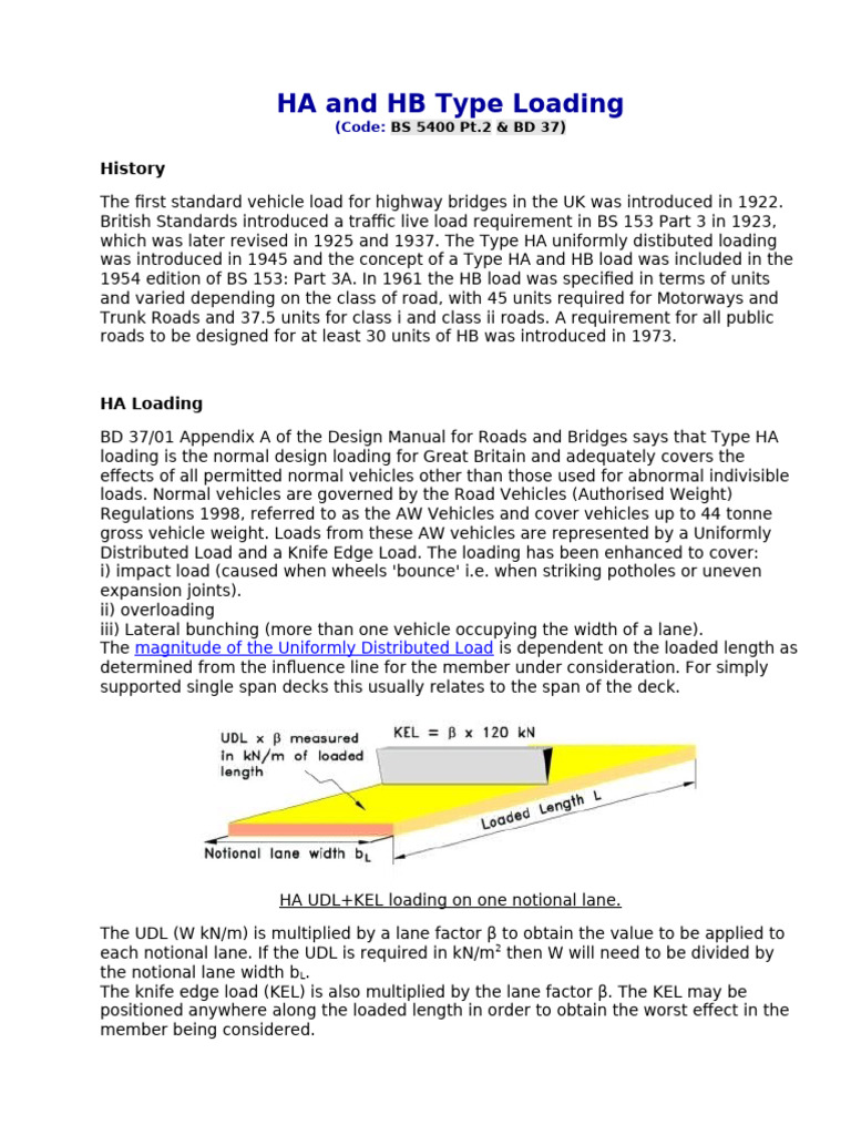 HA and HB Loading Standards Overview | PDF | Bridge | Force
