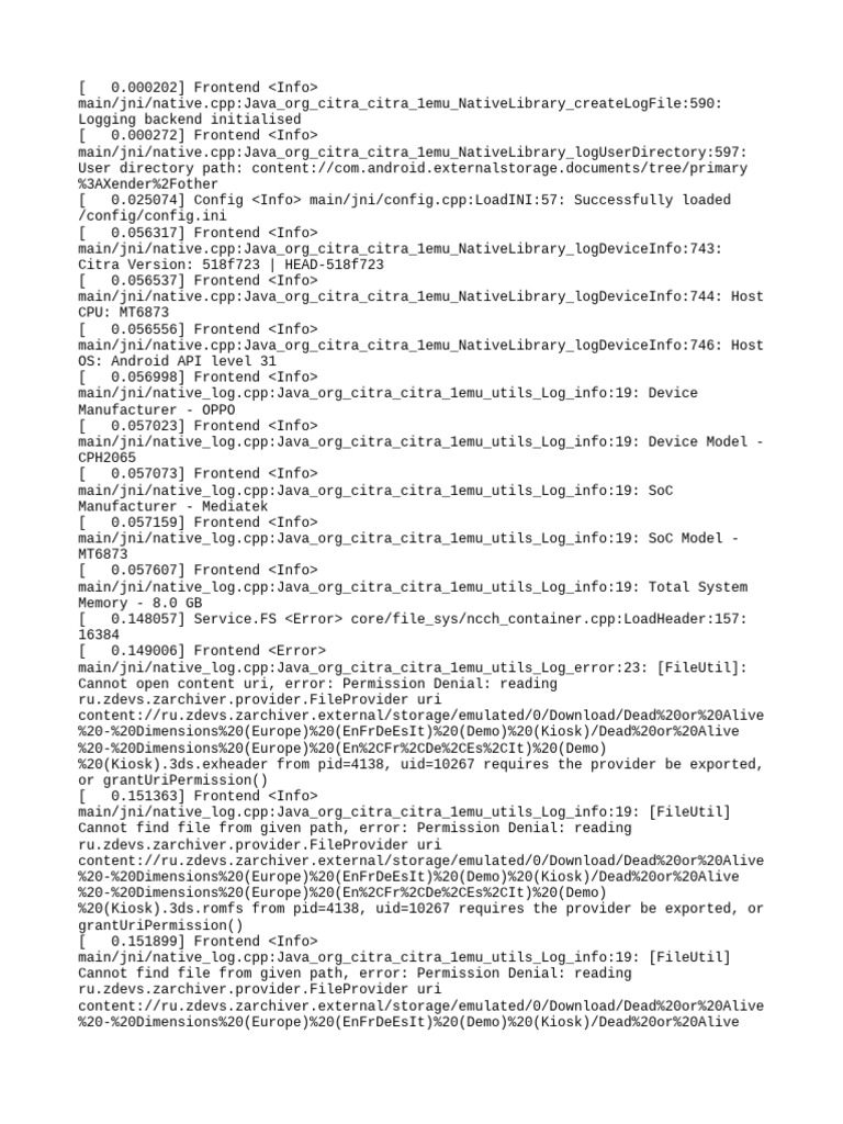 Citra Log - Txt.old | PDF | Computer Science | Computing Platforms