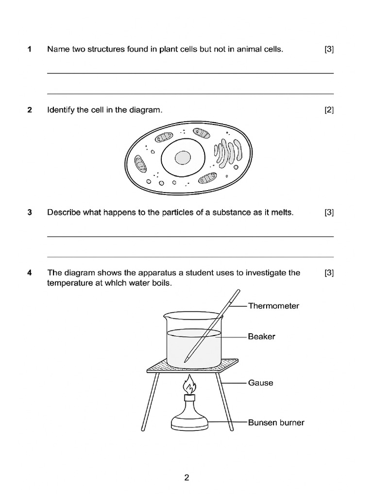 Final Revision Science Test | PDF