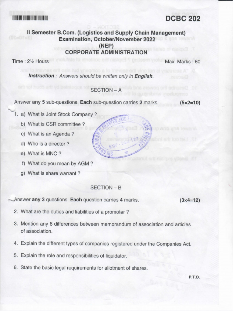 Corporate Administration | PDF