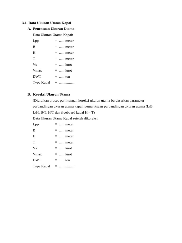 Lembar Kerja 1 - Ukuran Utama Koreksi Ukuran Utama | PDF