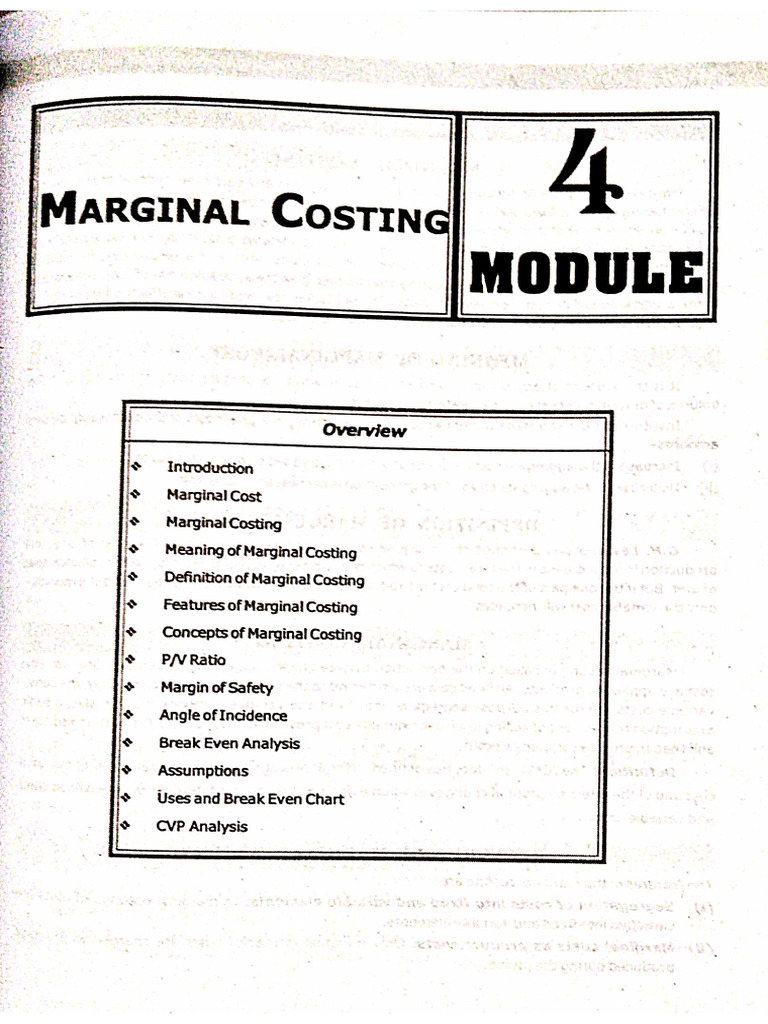 Marginal Costing | PDF