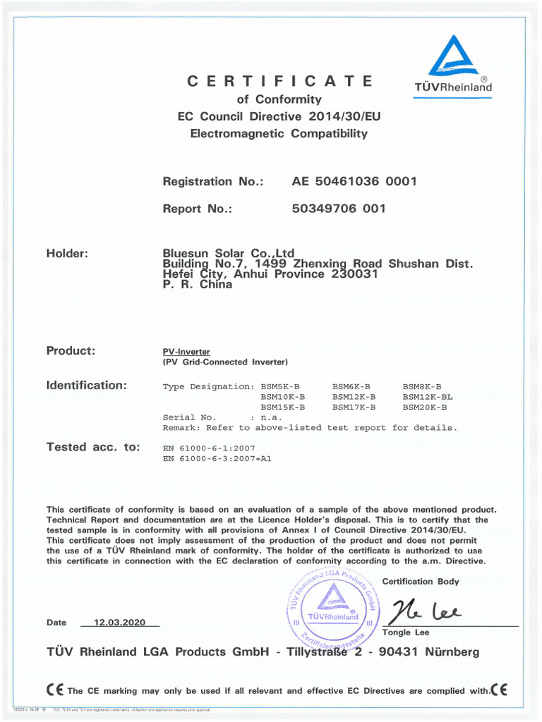 001 Cert - E - 20K | PDF