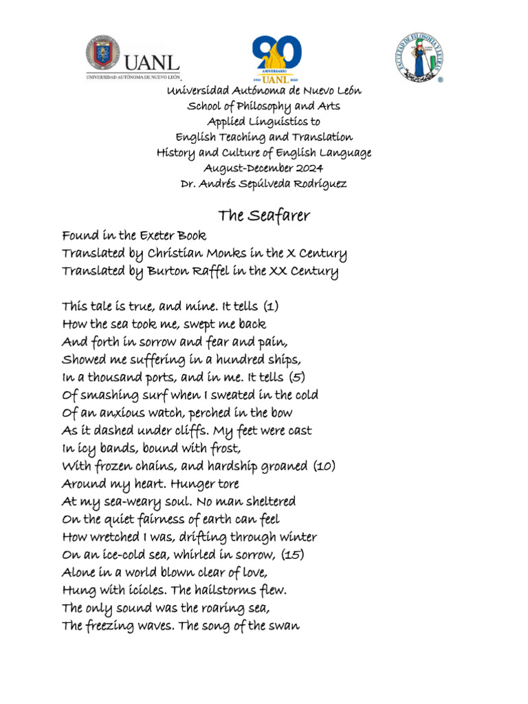 6 the Seafarer Analysis | PDF | Heaven | Translations