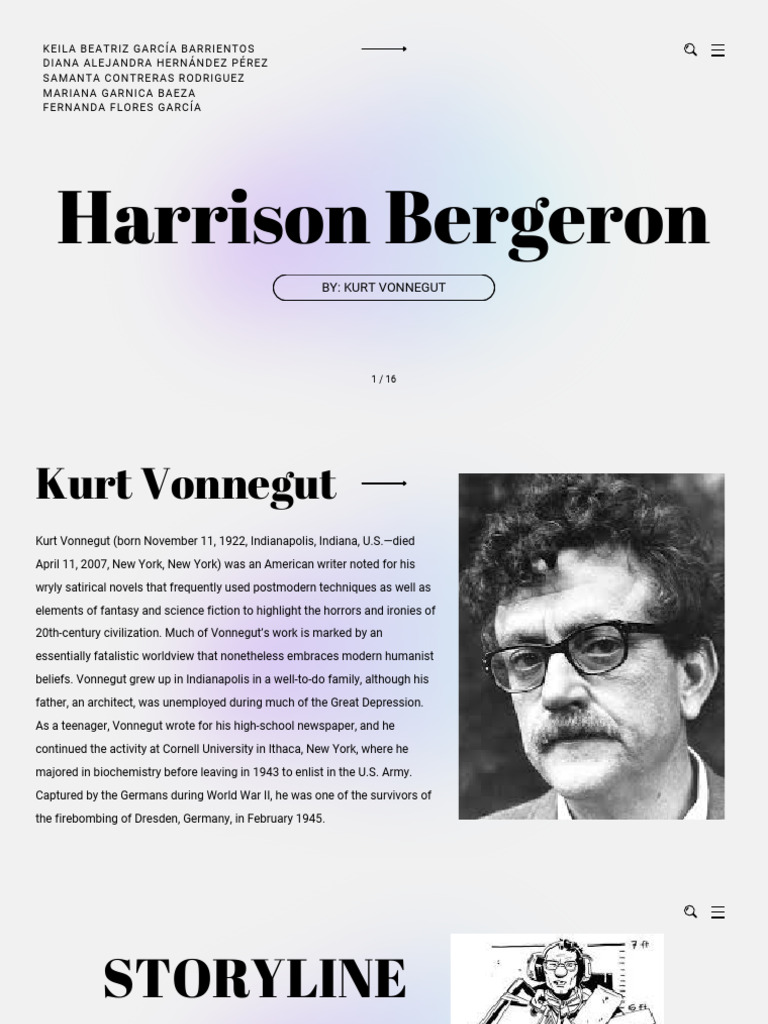 Harrison Bergeron: A Satirical Dystopia | PDF | Kurt Vonnegut
