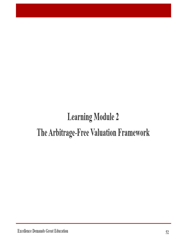 Module 2 The Arbitrage-Free Valuation Framework | PDF | Arbitrage ...
