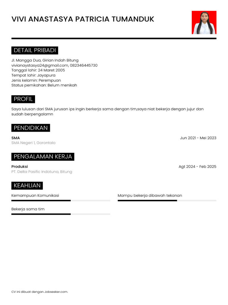 cv-vivi-anastasya-patricia-tumanduk | PDF