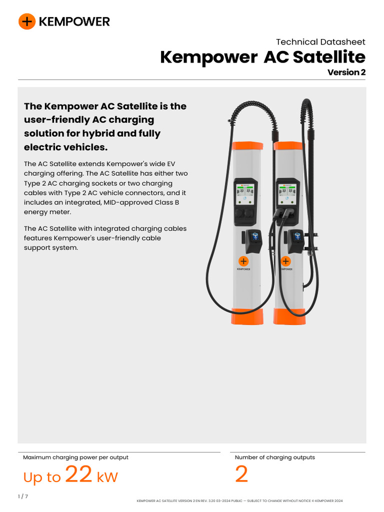 Kempower Ac Satellite Version 2 Datasheet Rev.3.20 03-2024 en | PDF | Electrical Engineering ...