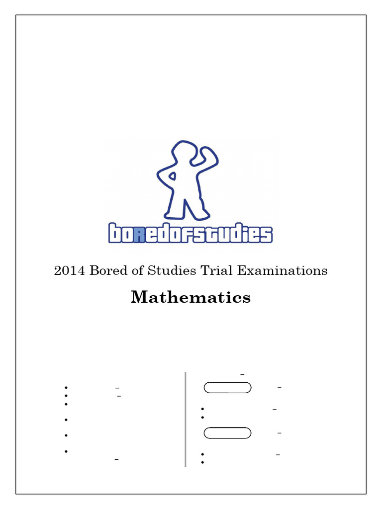 2014 BoS Trial Mathematics | PDF | Quadratic Equation | Cartesian ...