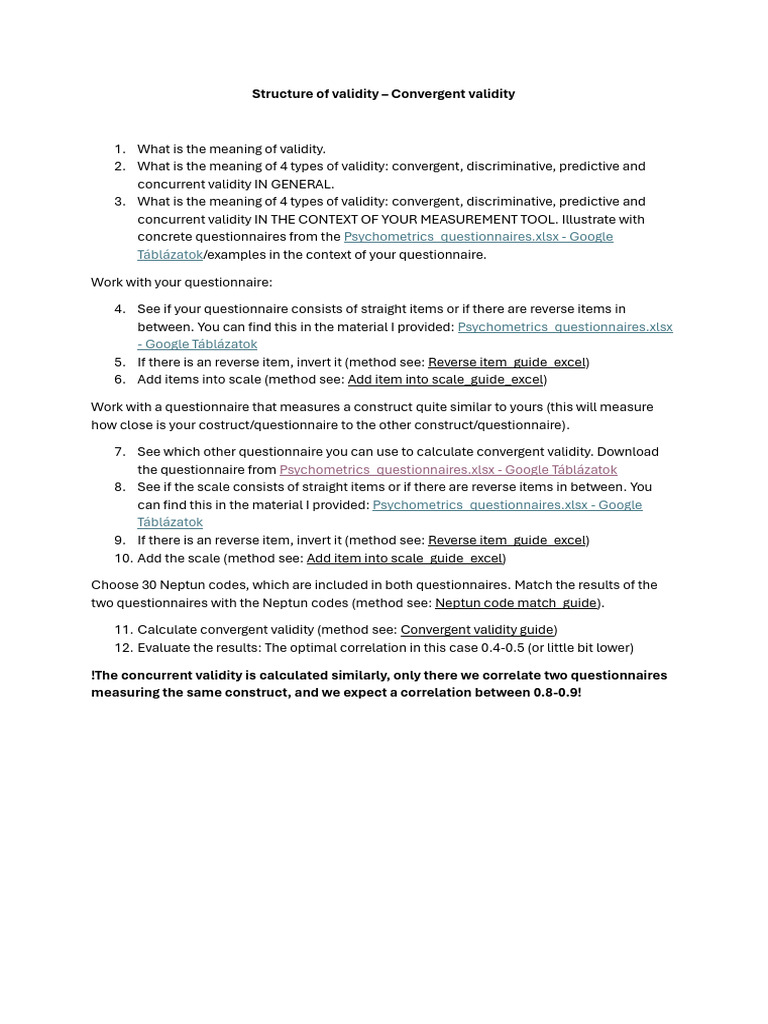 Structure of - Validity - Convergent - Concurrent Validity ...