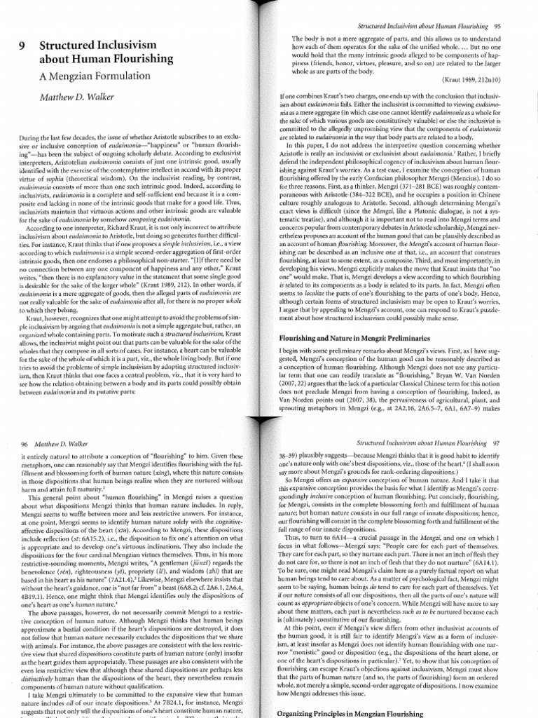 Structured Inclusivism About Human Flourishing A Mengzian Formulation ...