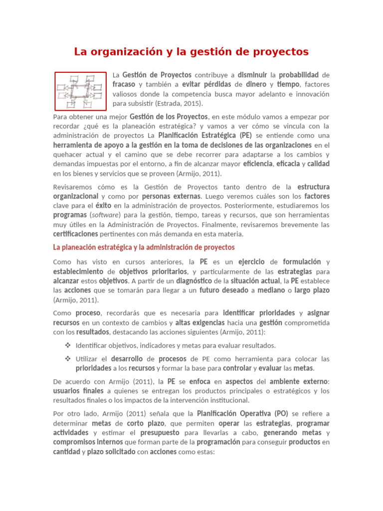 m2 Admon Proyectos MAPA MENTAL | PDF | Gestión de proyectos | Planificación