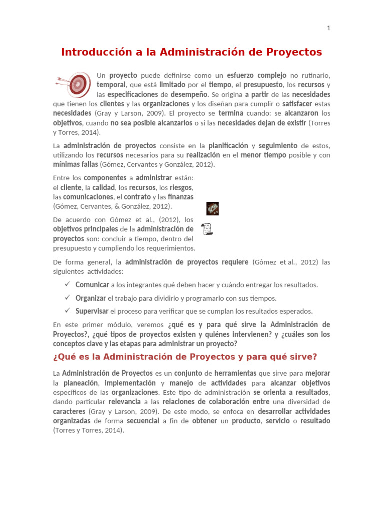 M1 Admon Proyectos GLOSARIO | PDF | Gestión de proyectos | Planificación