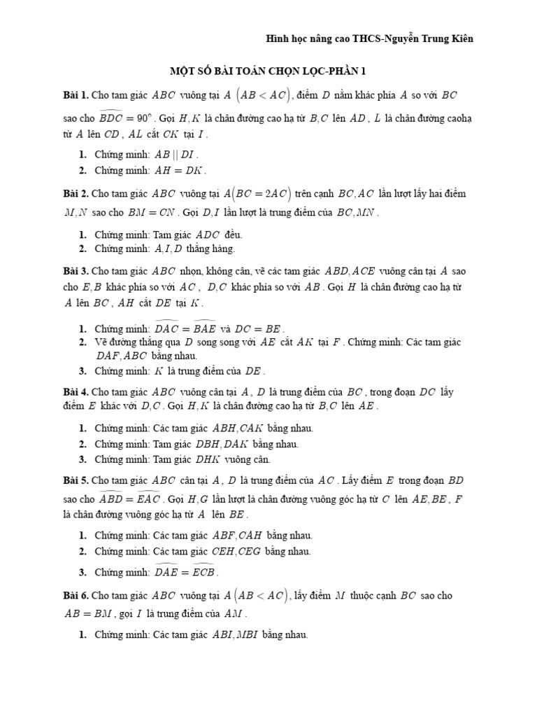 Hình Học 7-NTK 26.10.24 | PDF