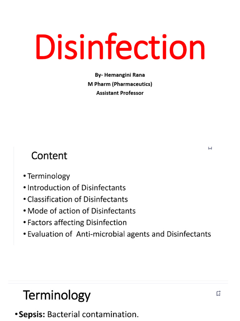 Disinfectant Pdf