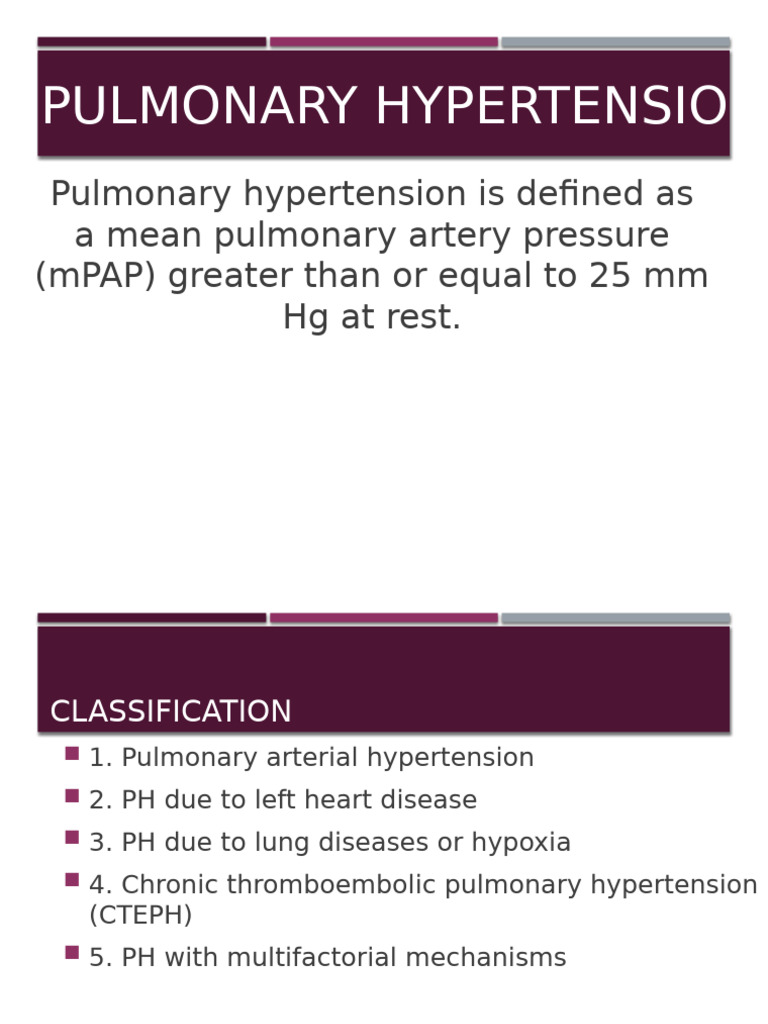 Pulmonary Hypertension Presentation | PDF