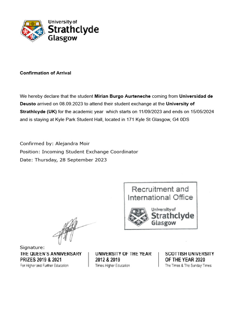 Certificate of Arrival | PDF