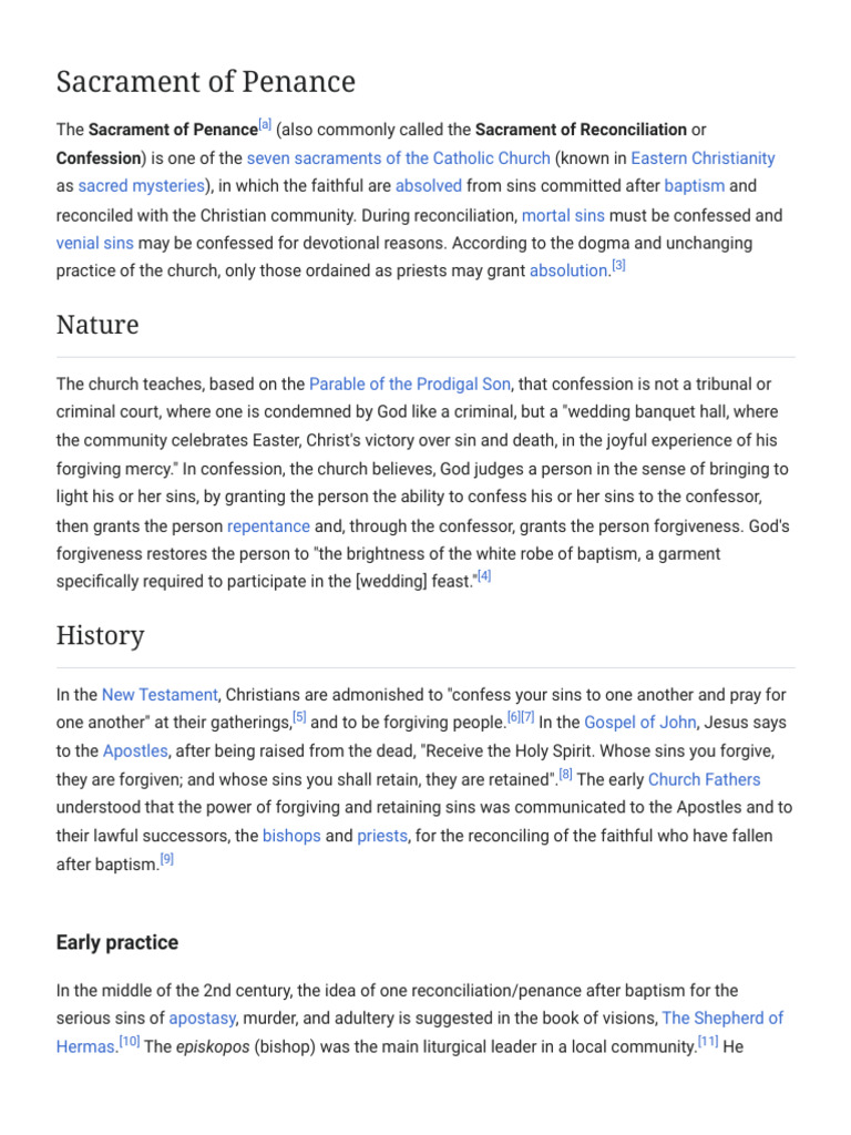 Sacrament of Penance - Wikipedia | PDF | Penance | Confession (Religion)