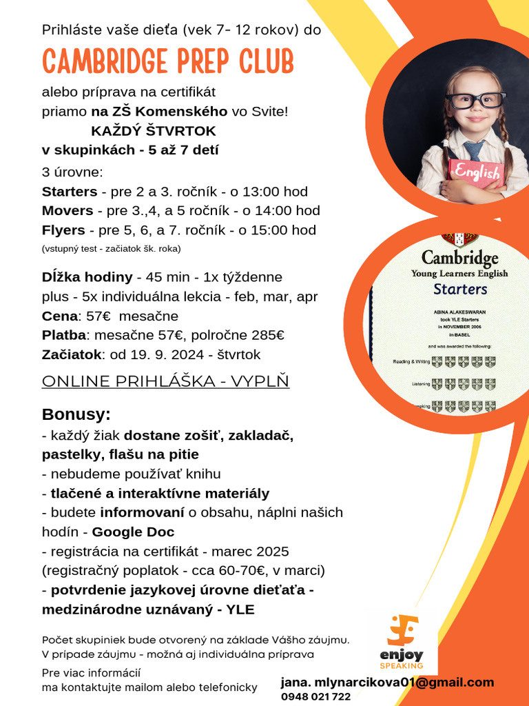 Cambridge - ZŠ Komenského Svit | PDF