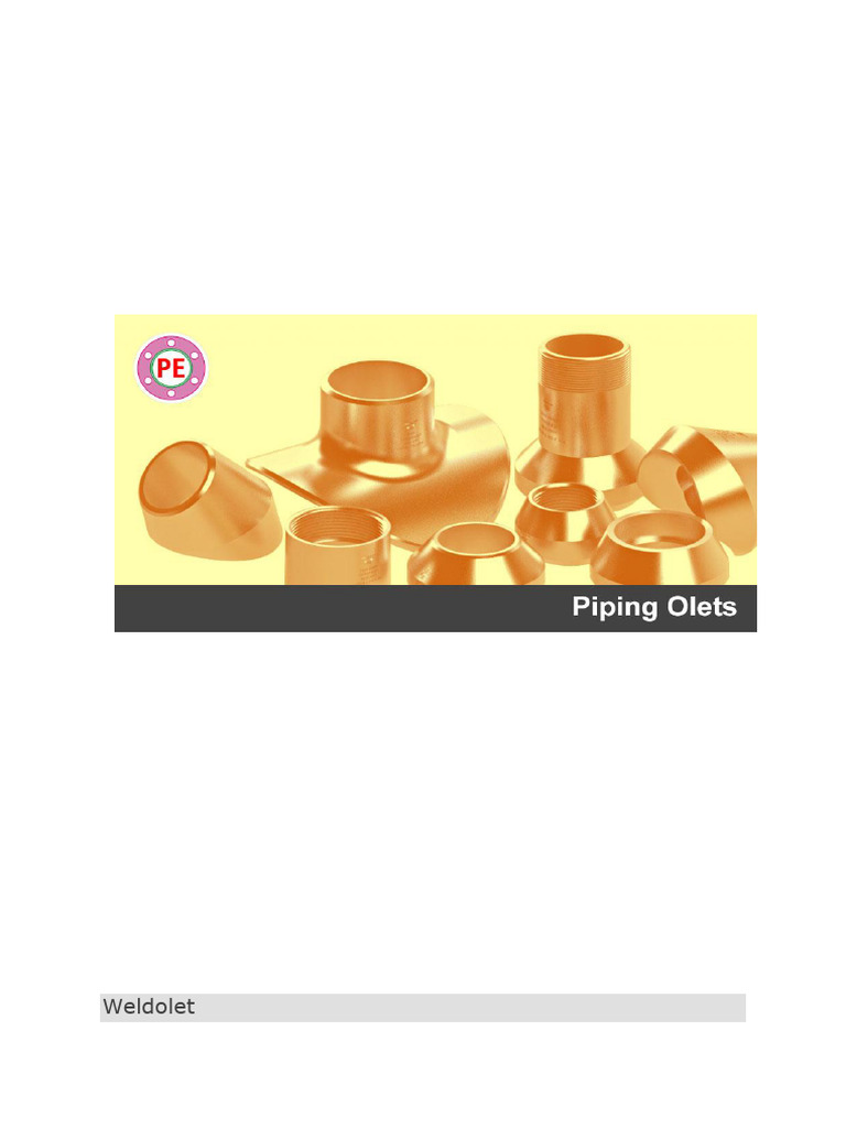 4.piping Materials - Olets | PDF | Pipe (Fluid Conveyance) | Civil ...