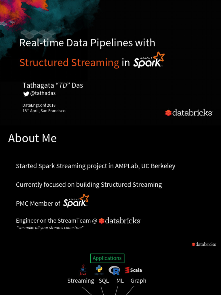 Real-Time Data Pipelines Made Easy With Structured Streaming in Apache Spark | PDF | Apache ...