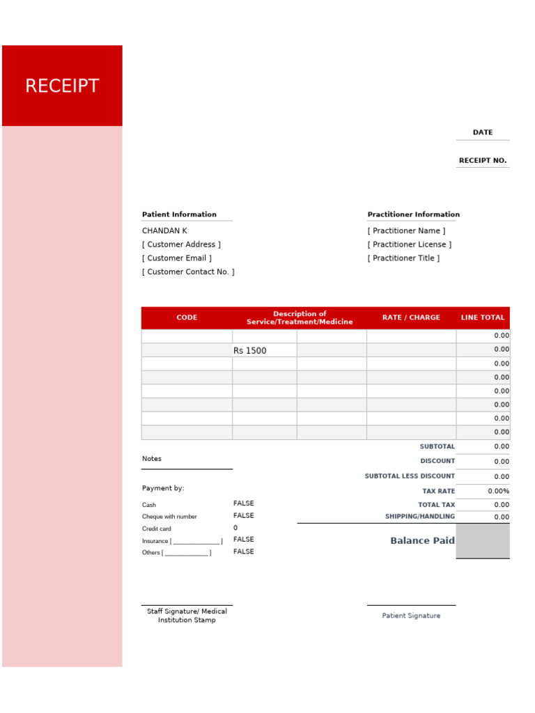 Medical Receipt Template Philippines | PDF | Receipt | Service Industries