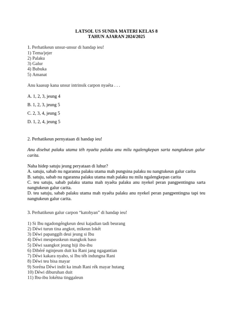 Latsol Us Kelas 88888 | PDF