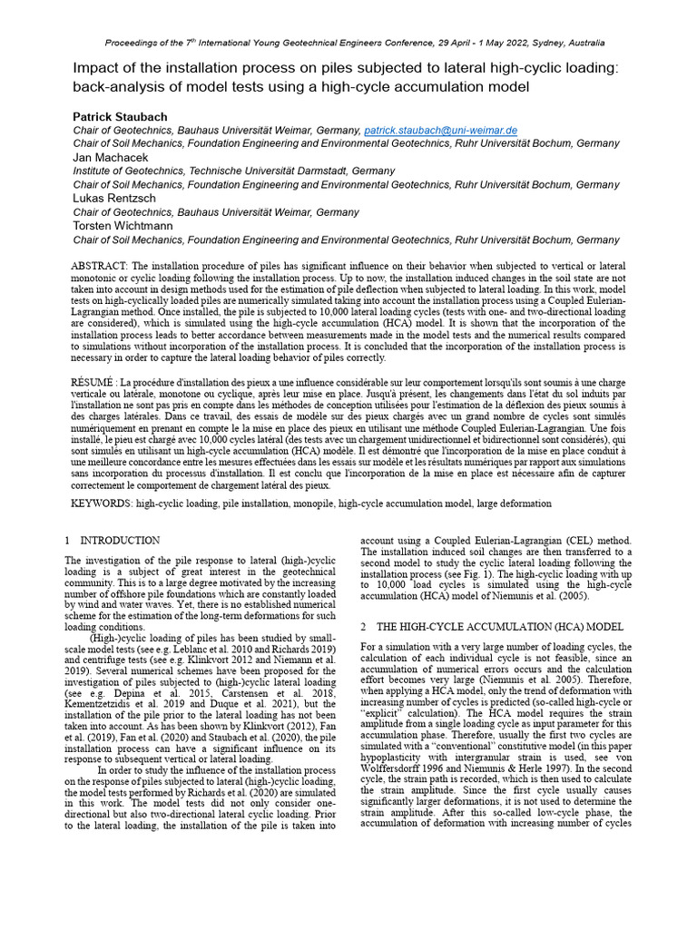 7iYGEC HCA Installation Staubach Etal Revision | PDF | Fatigue ...
