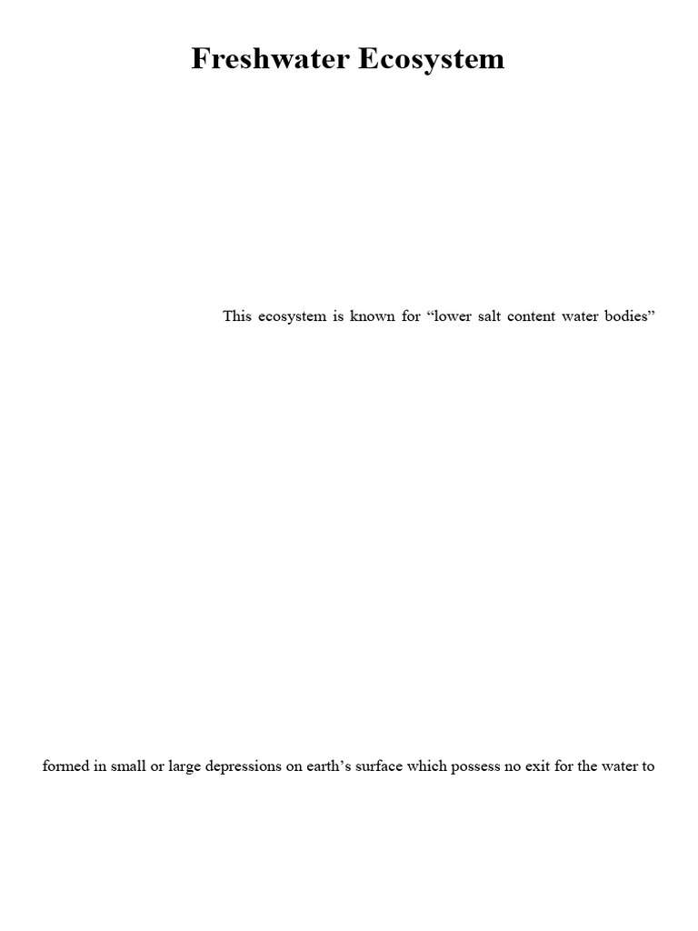 Freshwater Ecosystem Study Material | PDF | Eutrophication | Lake