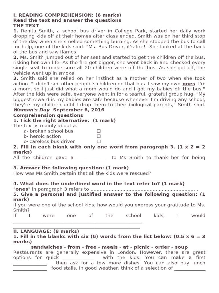 National Exam Review 3 RD Trim | PDF | Lunch