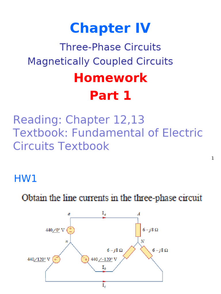 LMH - Chapter4 Three Phase Circuit Part 1 Homework | PDF