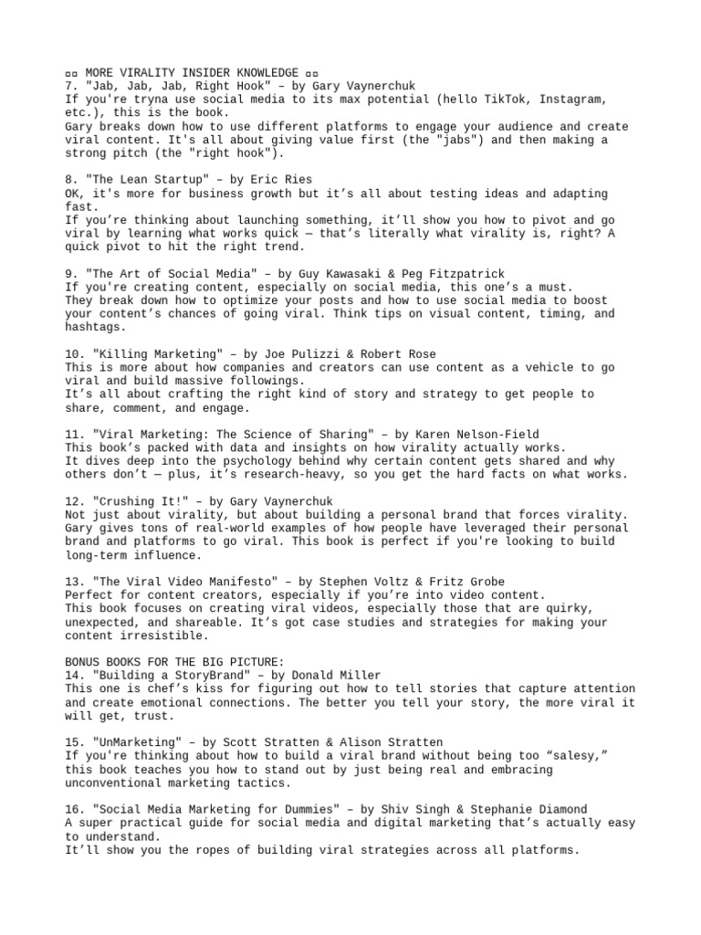 More Virality Insider Knowledge | PDF