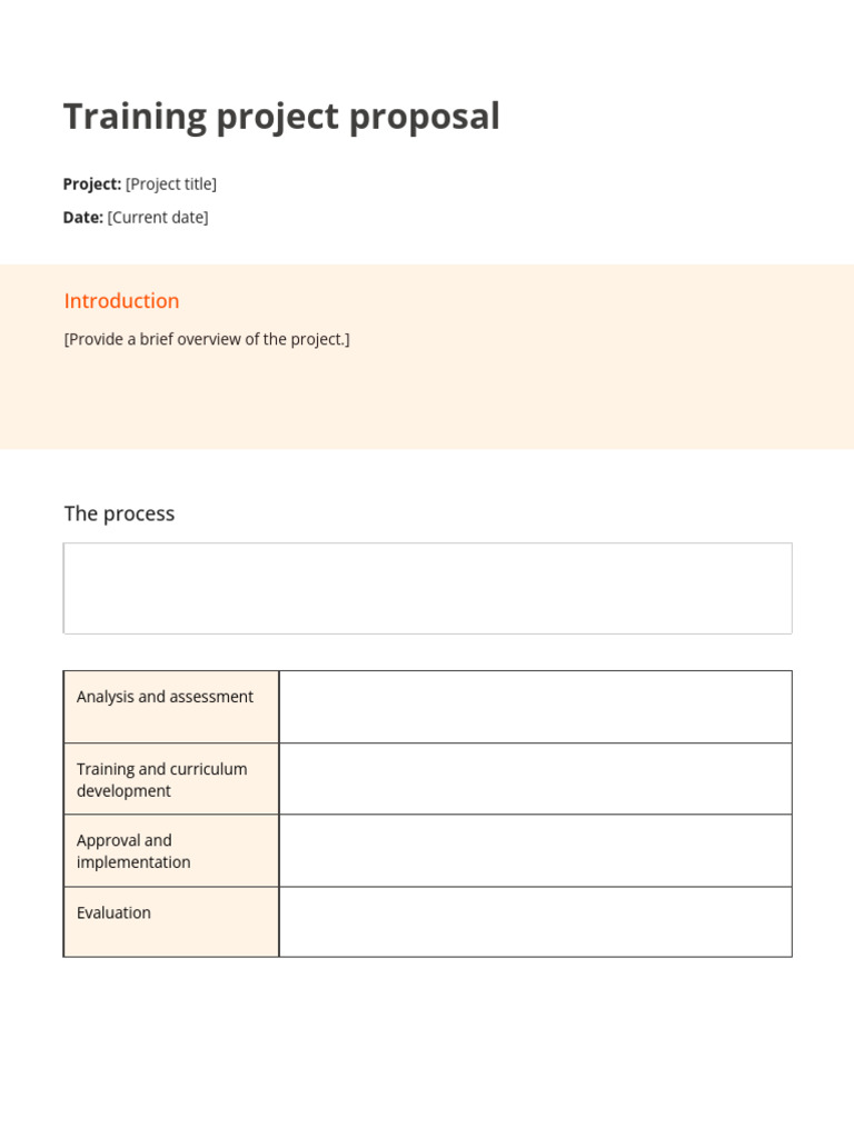 Training Project Proposal Template | PDF