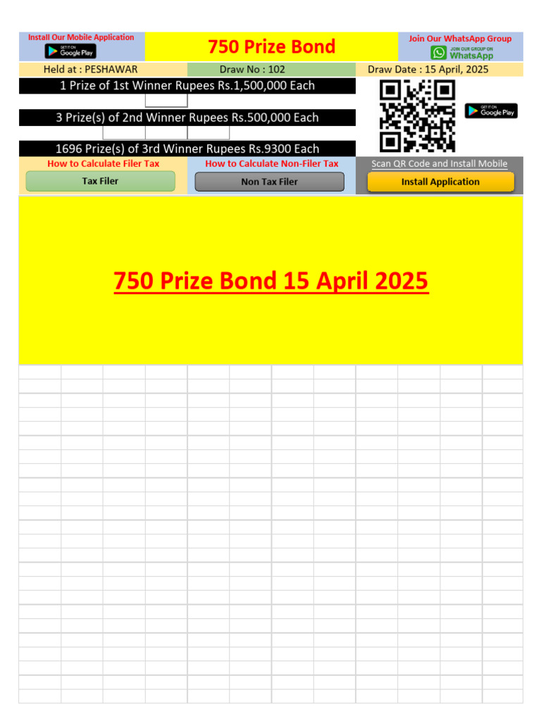 750 Prize Bound List | PDF