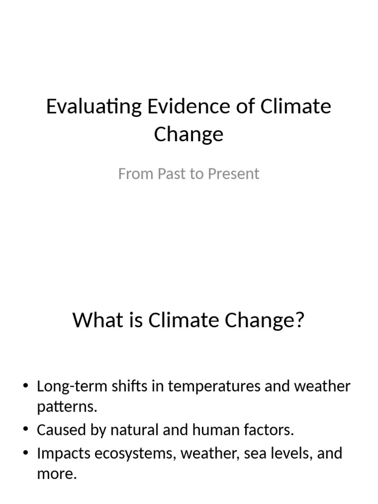 Climate Change Evidence Presentation | PDF