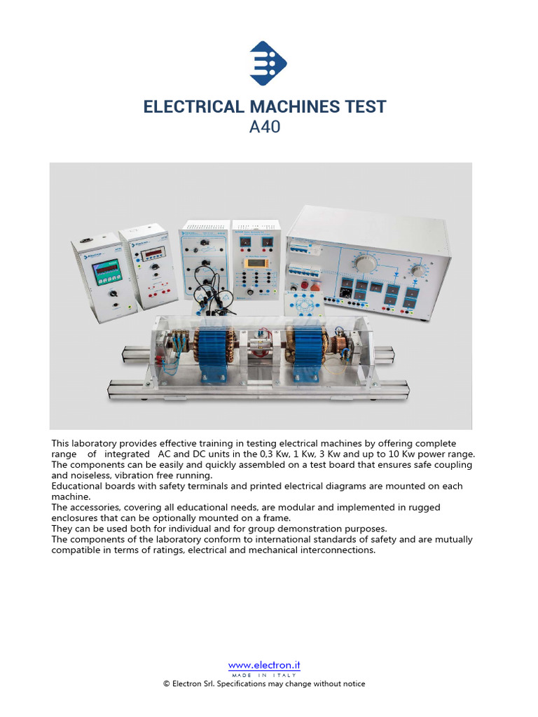 Electrical Machines Testing Laboratory | PDF | Electric Motor ...